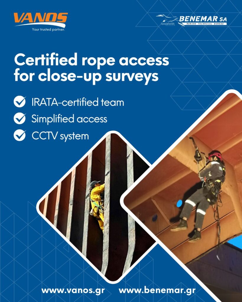 VANOS S.A. Certified rope access for close-up surveys – Piraeus365