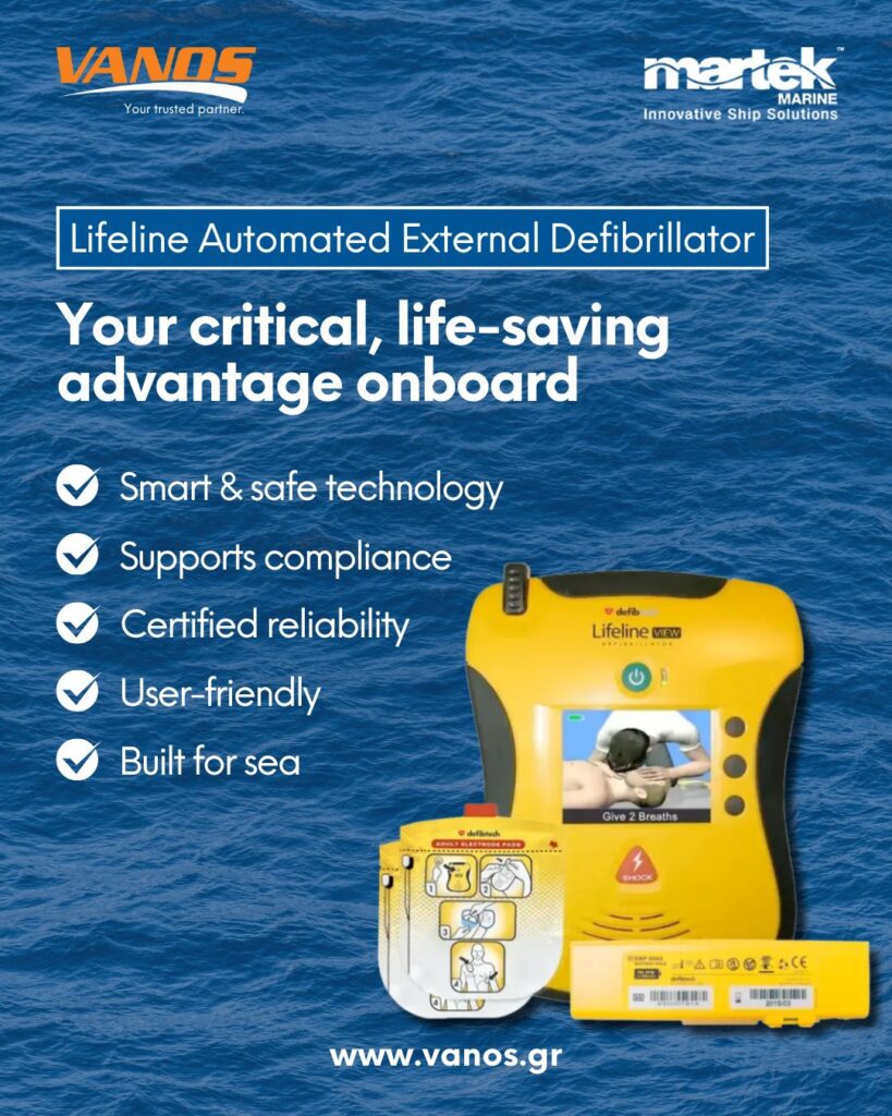 VANOS S.A. introduces the Lifeline AED from Martek Marine Ltd – Piraeus365